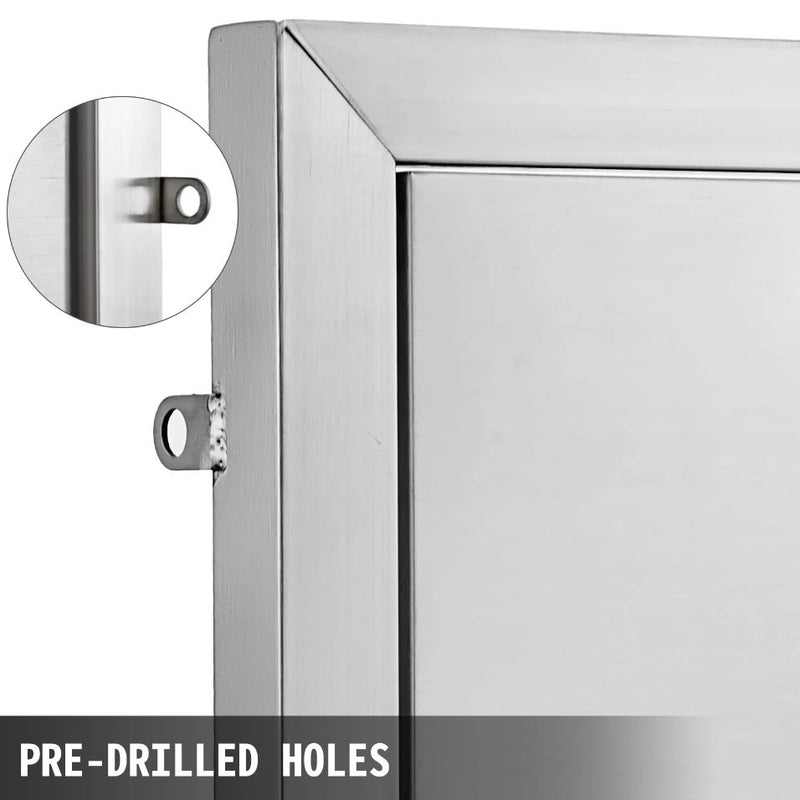 Double Stainless Steel Doors BBQ Wall Storage Outdoor Grill Access Doo ...